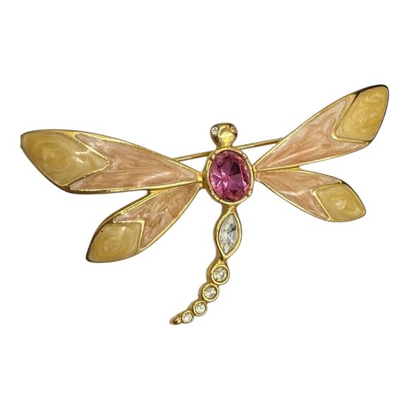 Kenneth Jay Lane | Jewelry | Vintage Kjl Avon Dragonfly Brooch Clear ...